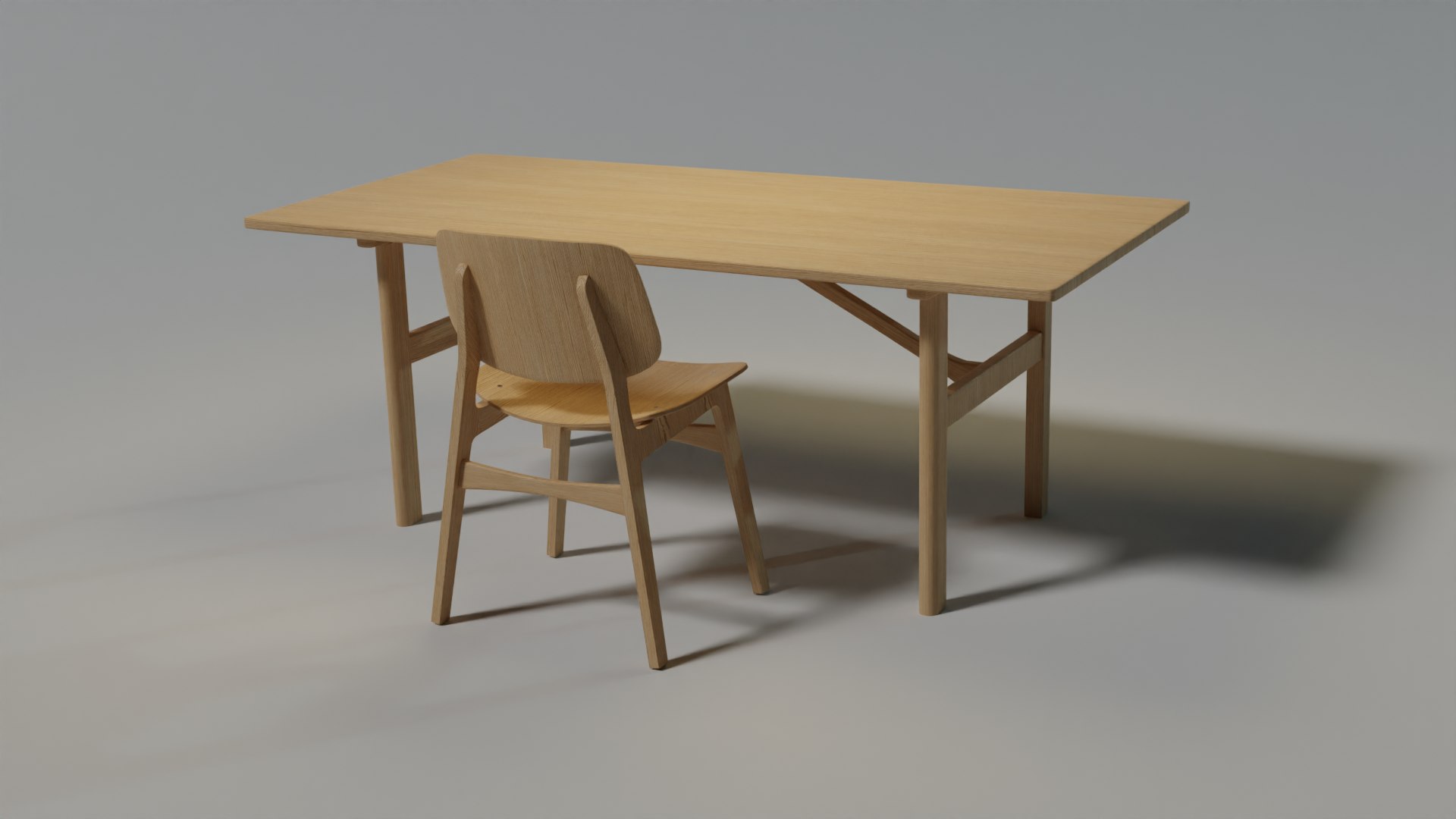 Stylised modern wooden table 3D model subdiv ready 3D model ...