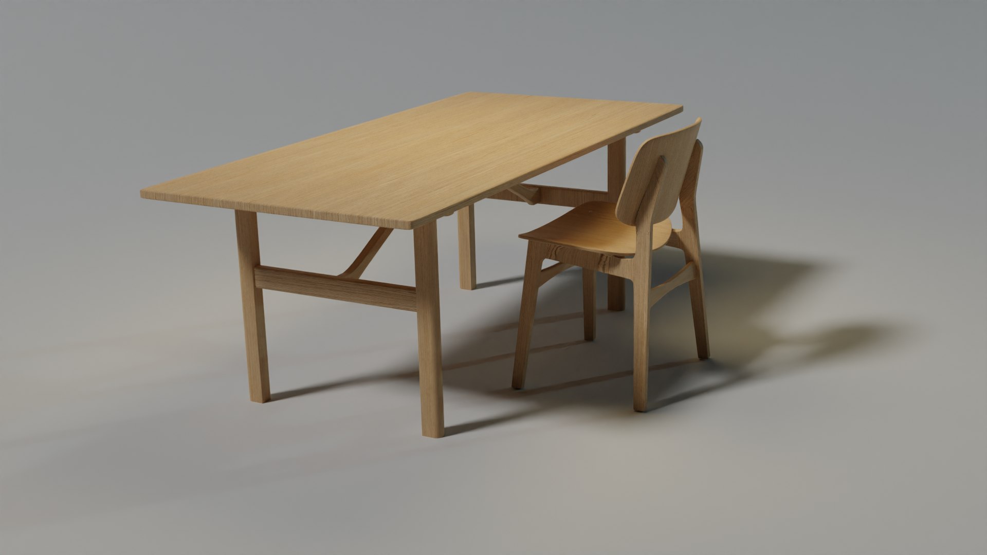 Stylised modern wooden table 3D model subdiv ready 3D model ...