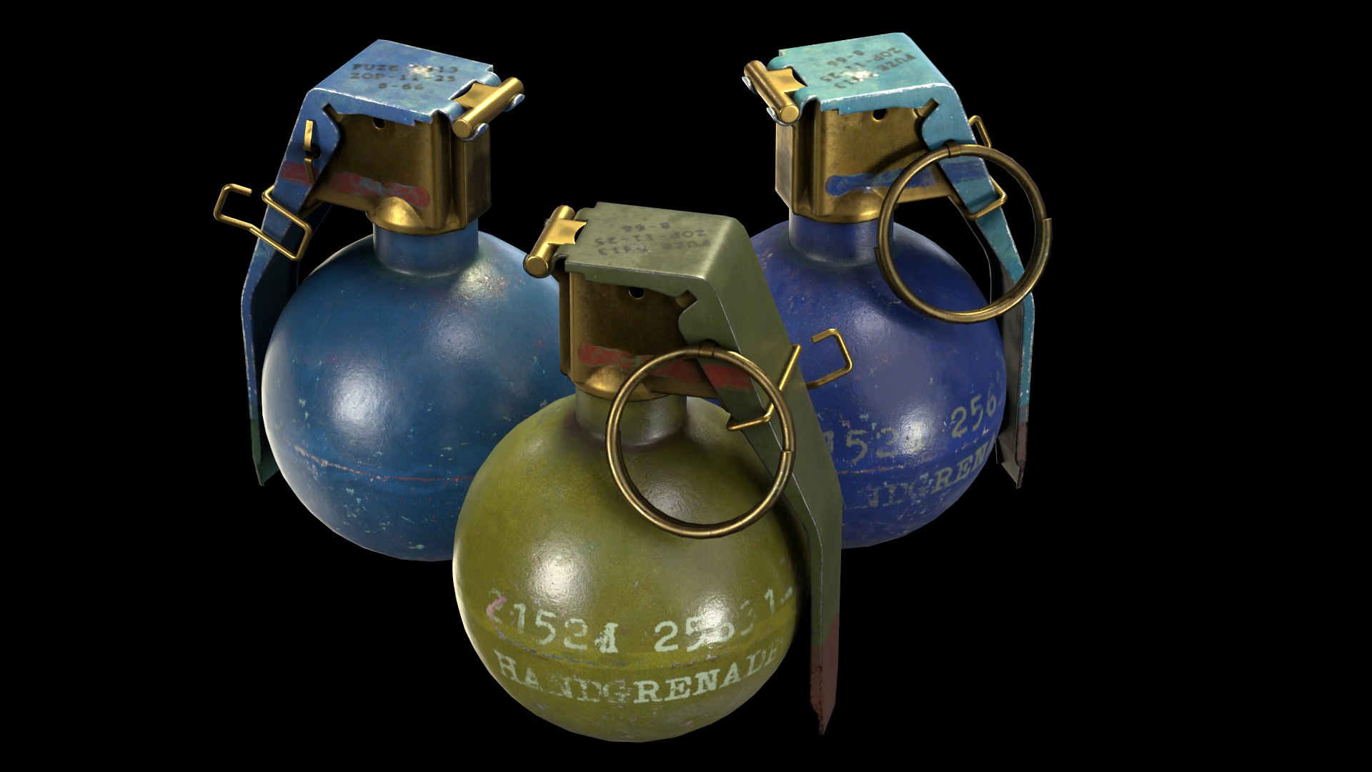 M67 Fragmentation Grenade PBR Game Ready 3D Model - TurboSquid 2189510