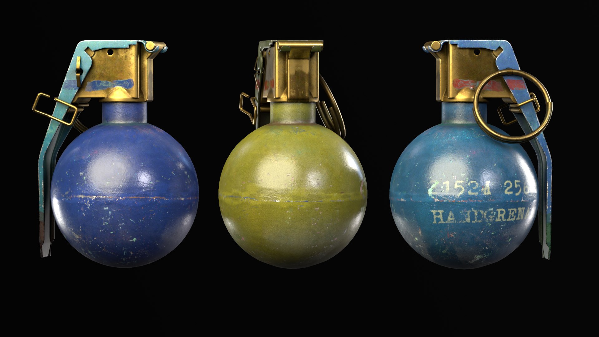 M67 Fragmentation Grenade PBR Game Ready 3D Model - TurboSquid 2189510