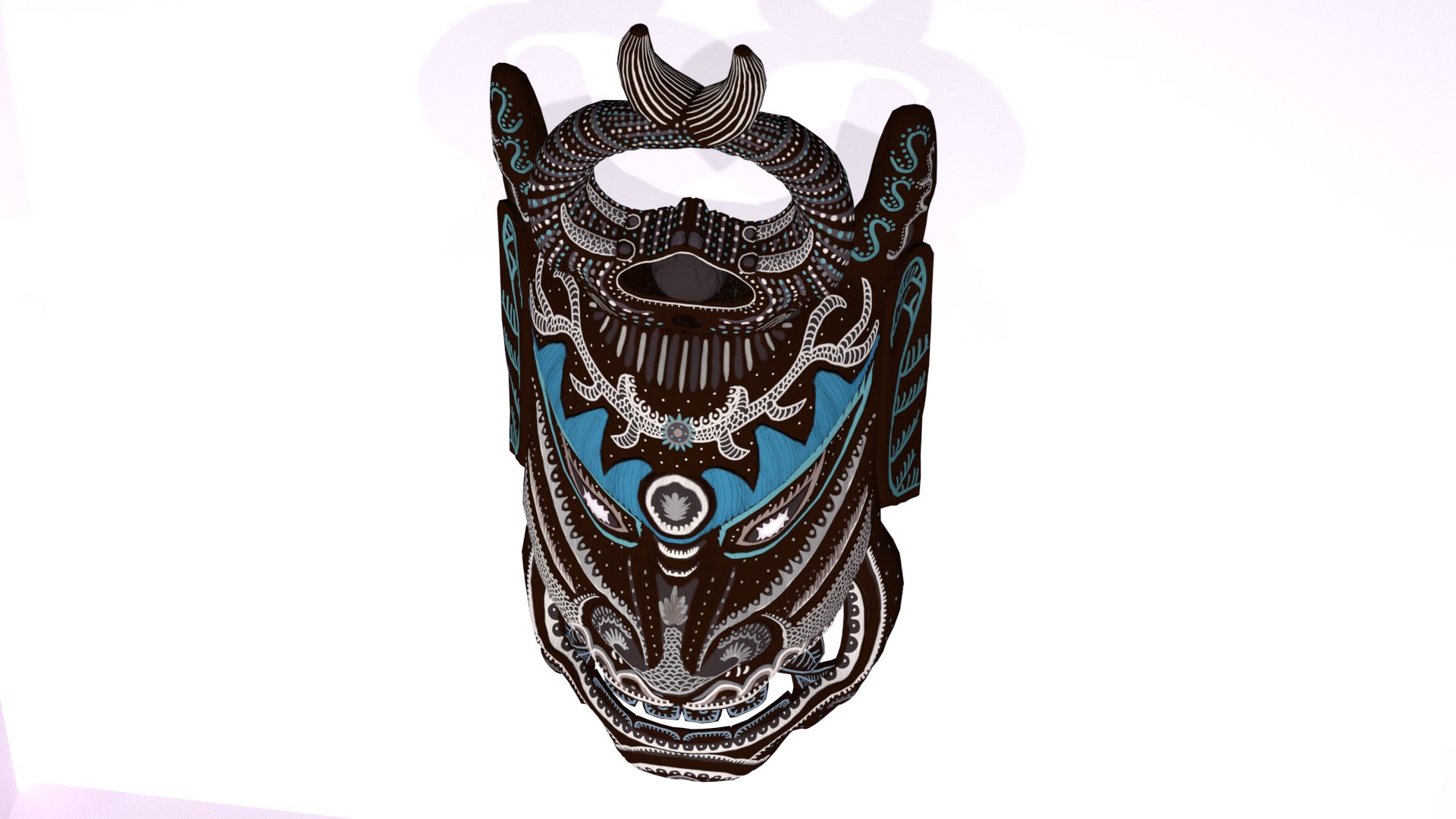 Dark Wood Ancient Traditional Chinese Mask Decor 3D Model - TurboSquid ...