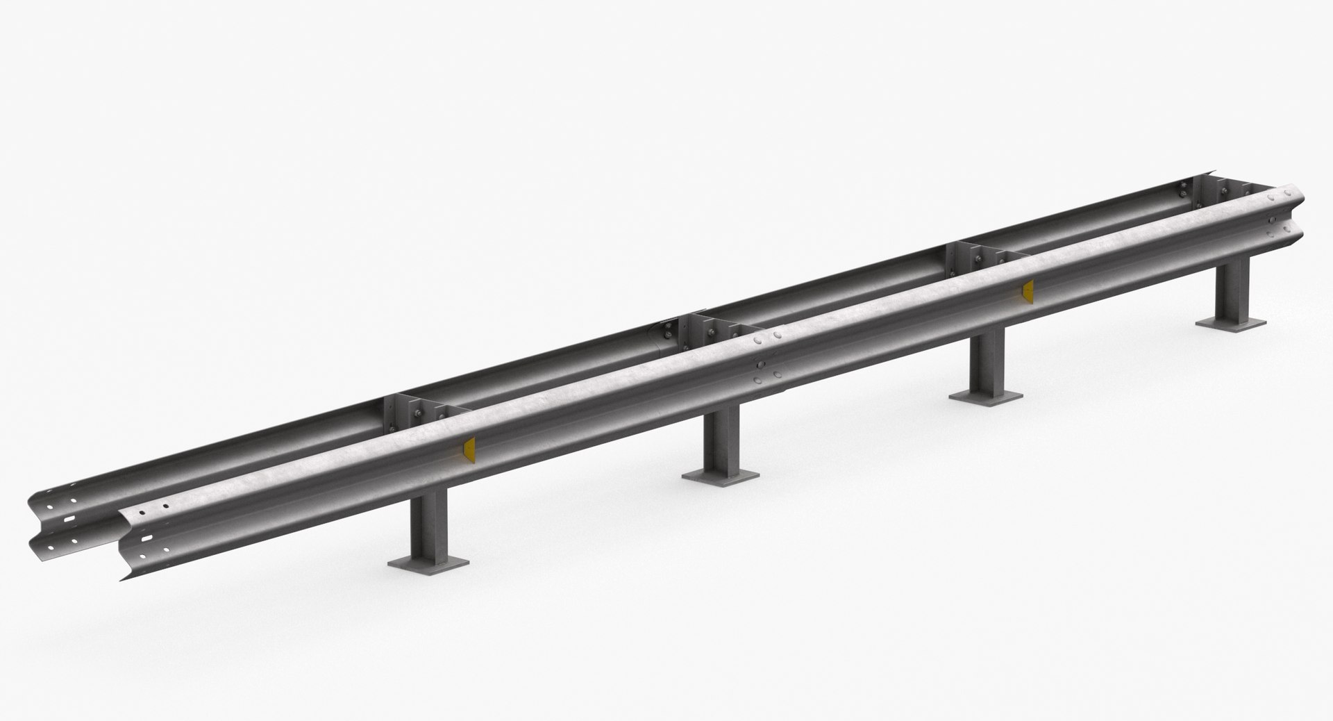 Guardrail W Beam Straight Long Double 3D Model - TurboSquid 1918260