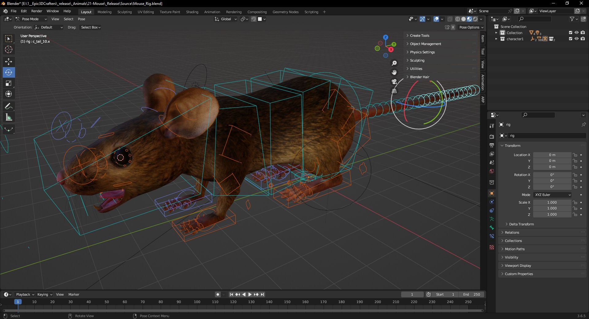 City Scavengers Realistic Rat Mouse 3D Models rigged multi color Low ...