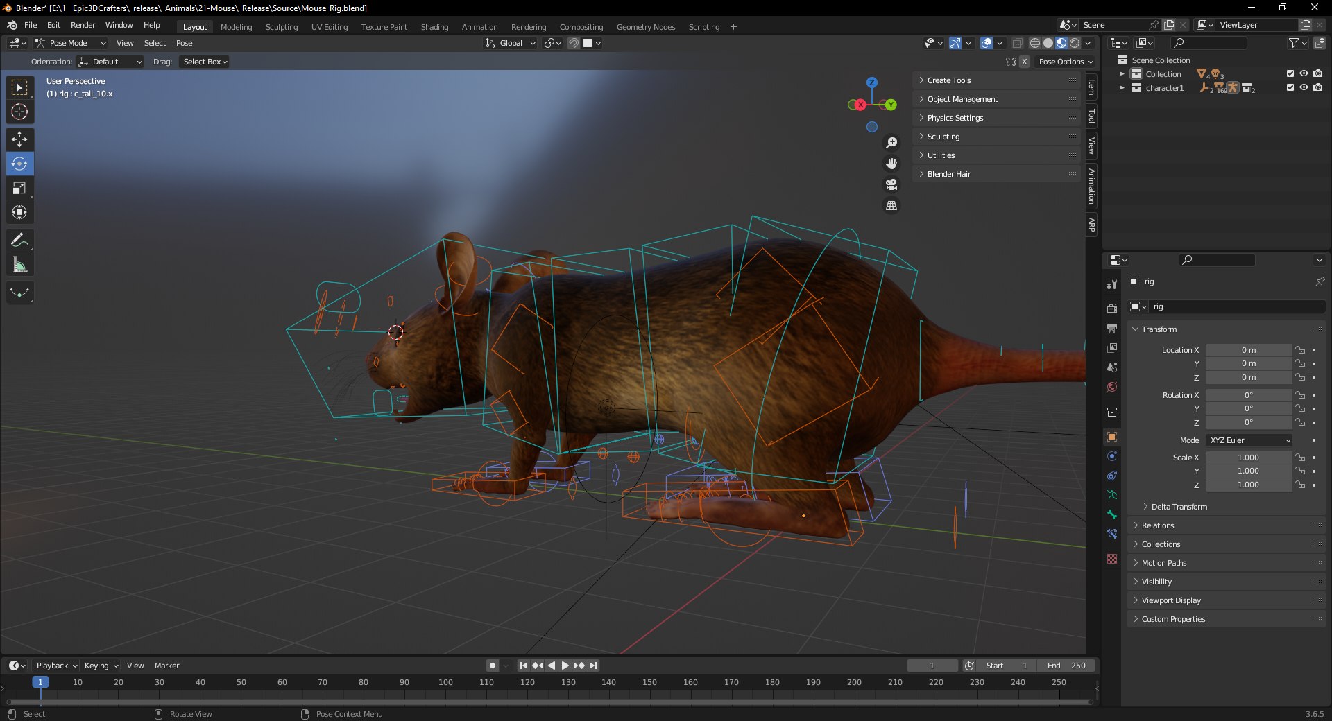 City Scavengers Realistic Rat Mouse 3D Models rigged multi color Low ...