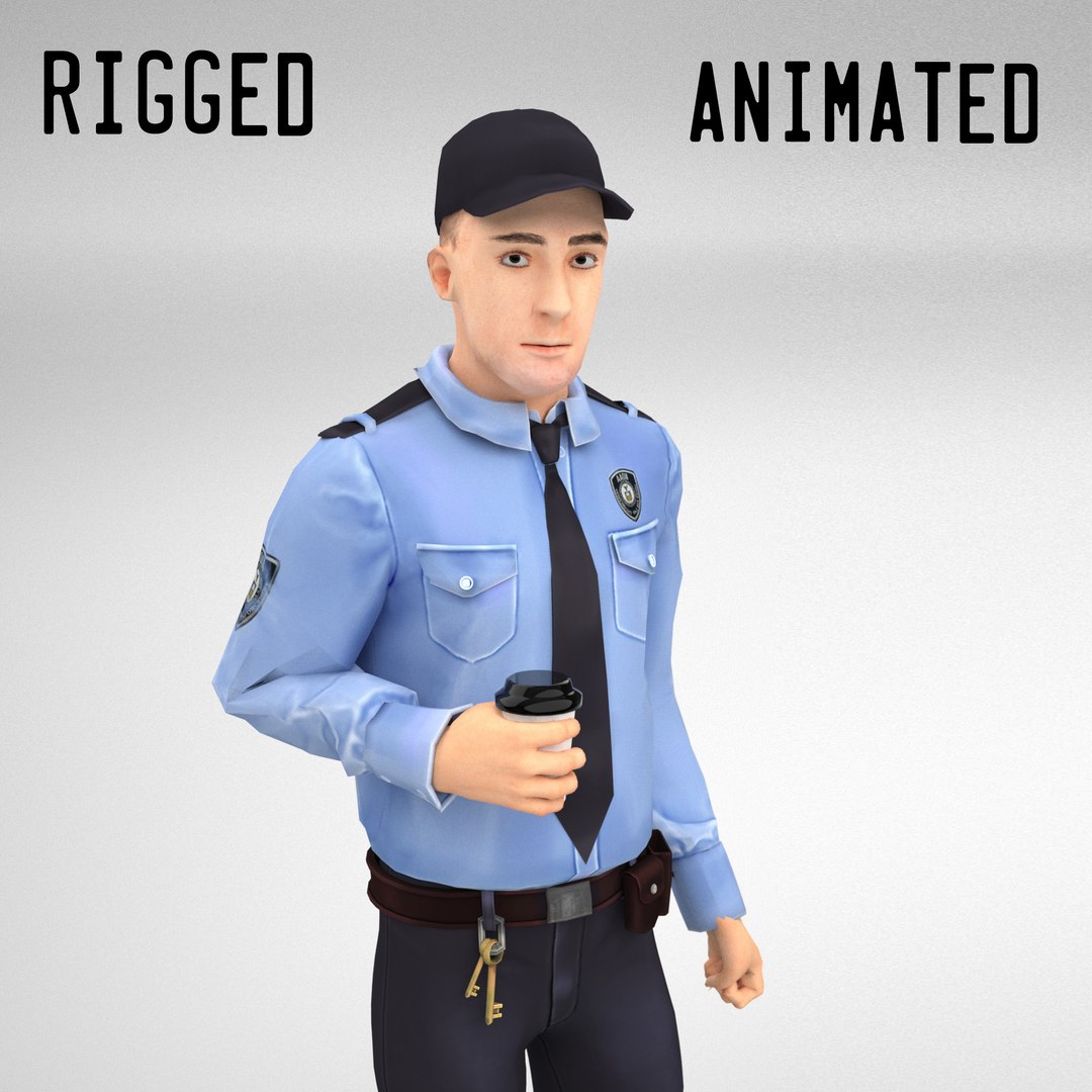 3D Security Guard Rigged - TurboSquid 1387553