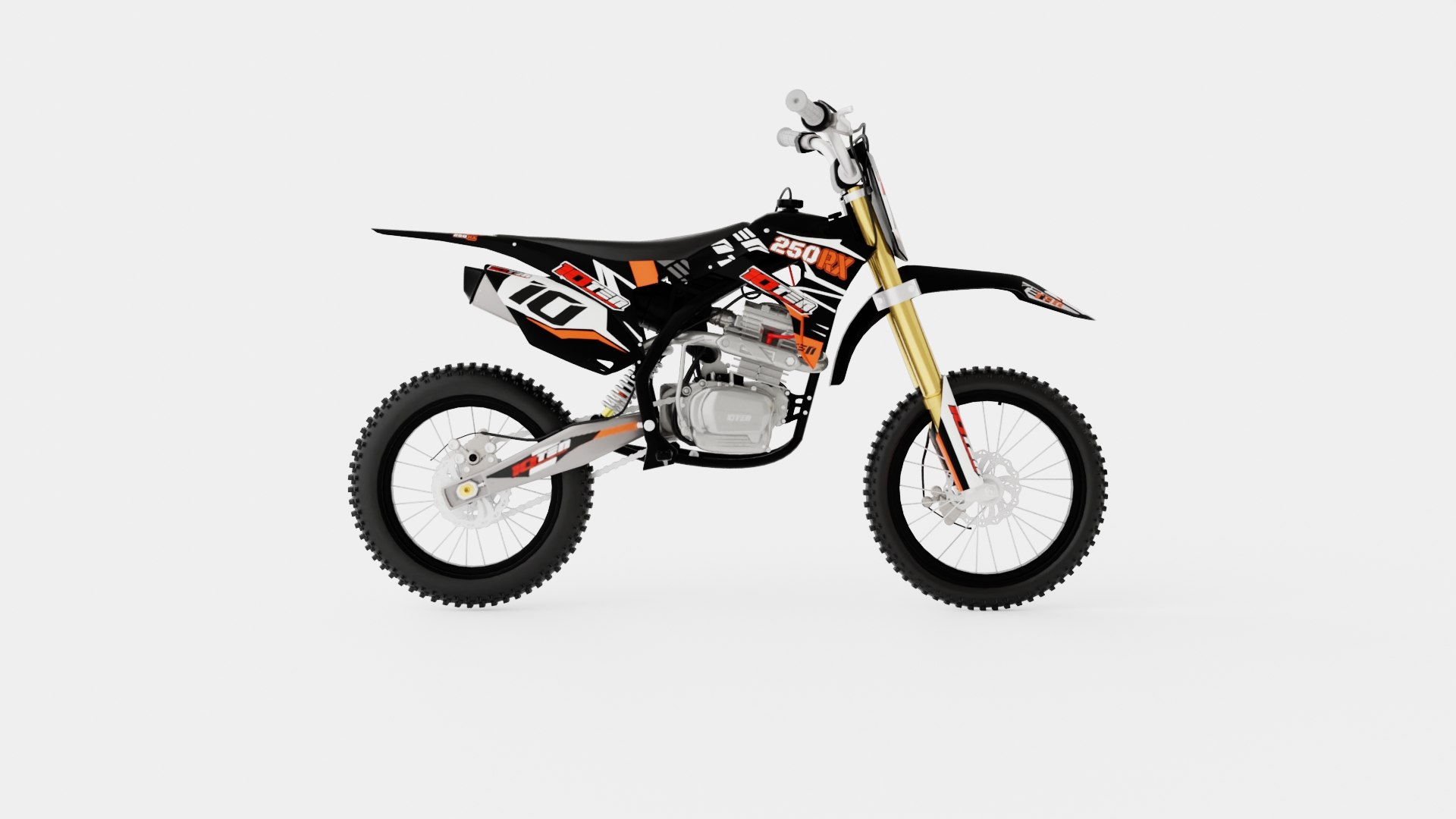 10Ten 250RX 250cc Dirt Bike 3D Model - TurboSquid 2250026