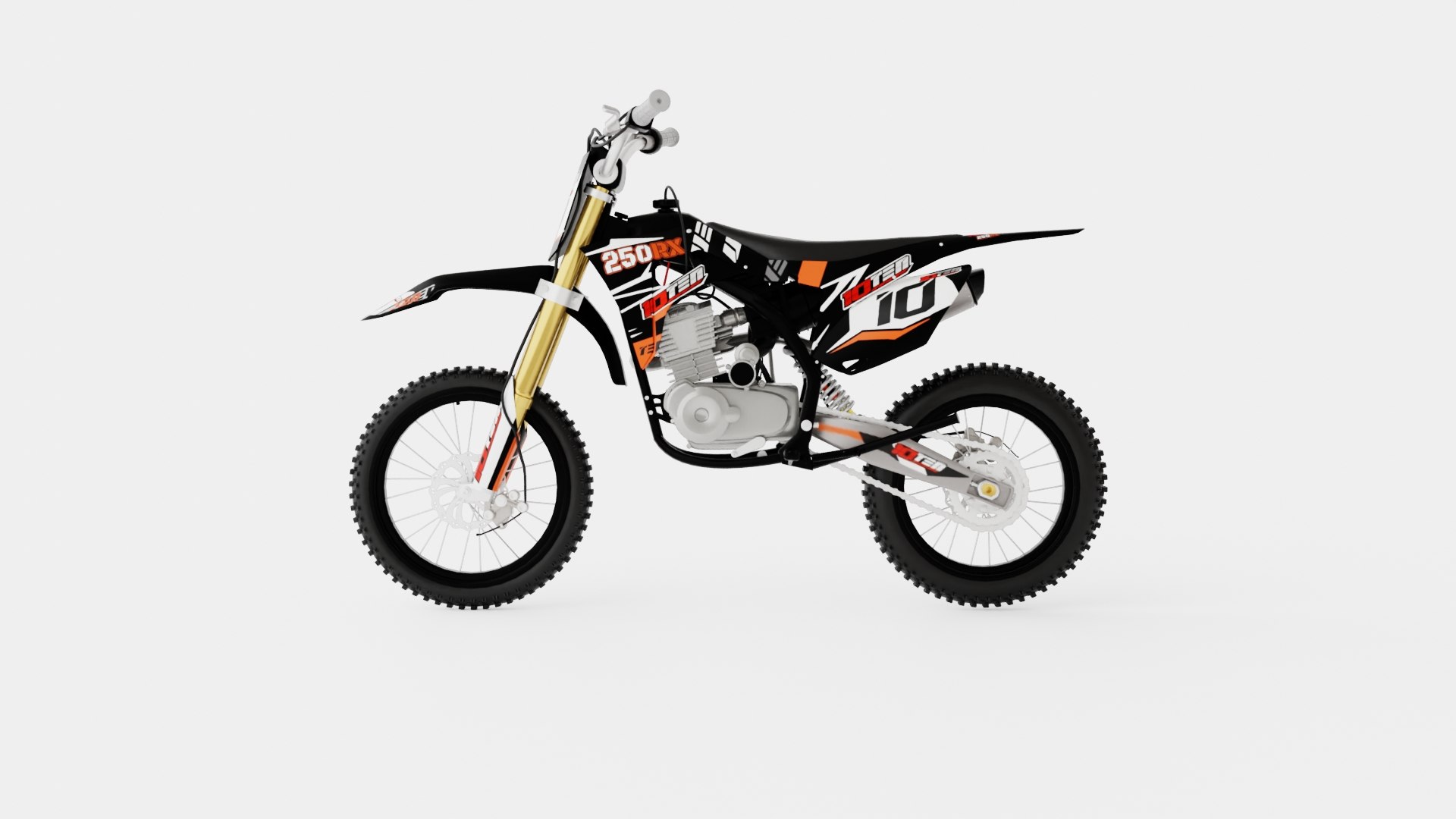 10Ten 250RX 250cc Dirt Bike 3D Model - TurboSquid 2250026