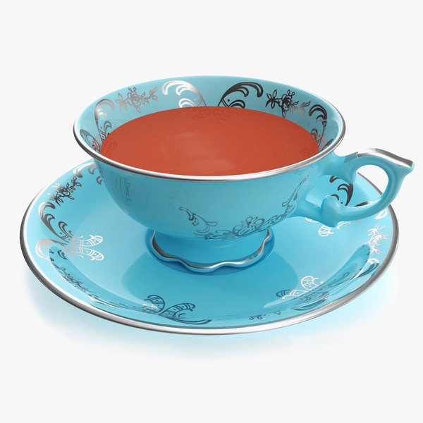 ヴィンテージブルーのティーカップで一杯のお茶3Dモデル - TurboSquid 2107182