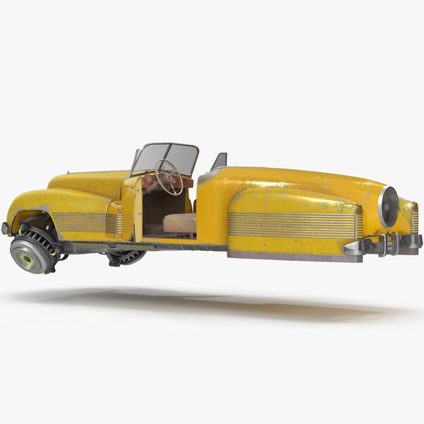 modelo 3d Old Hover Retro Car Yellow Rigged for Cinema 4D - TurboSquid ...