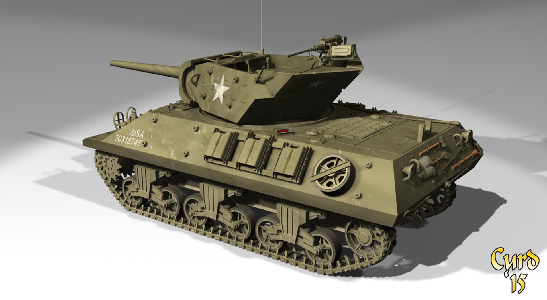 3d Model Tank Destroyer M10