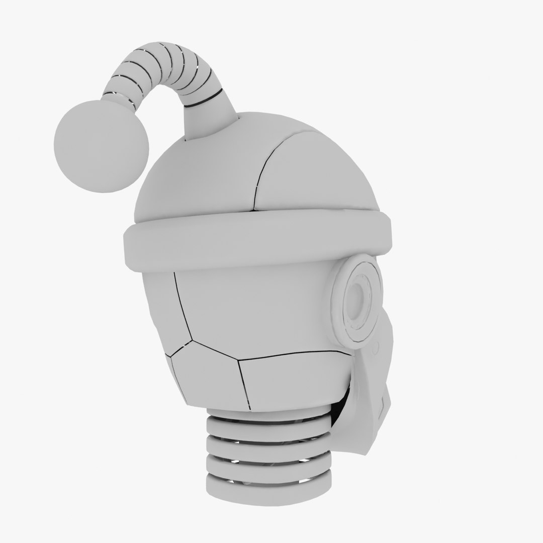 3d Santa-bot Head Model