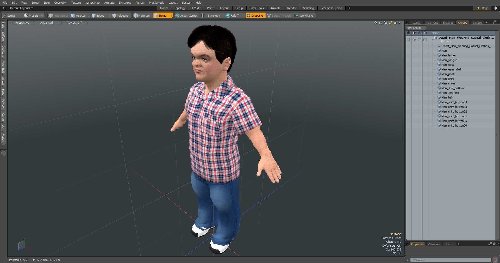 3D Dwarf Man Wearing Casual Clothes A-pose Model - TurboSquid 2213160