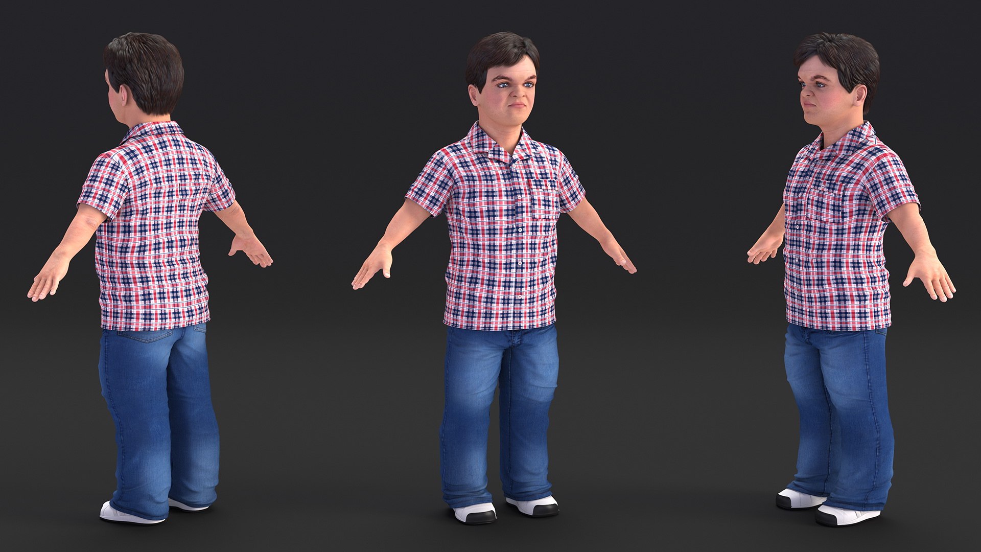 3D Dwarf Man Wearing Casual Clothes A-pose Model - TurboSquid 2213160