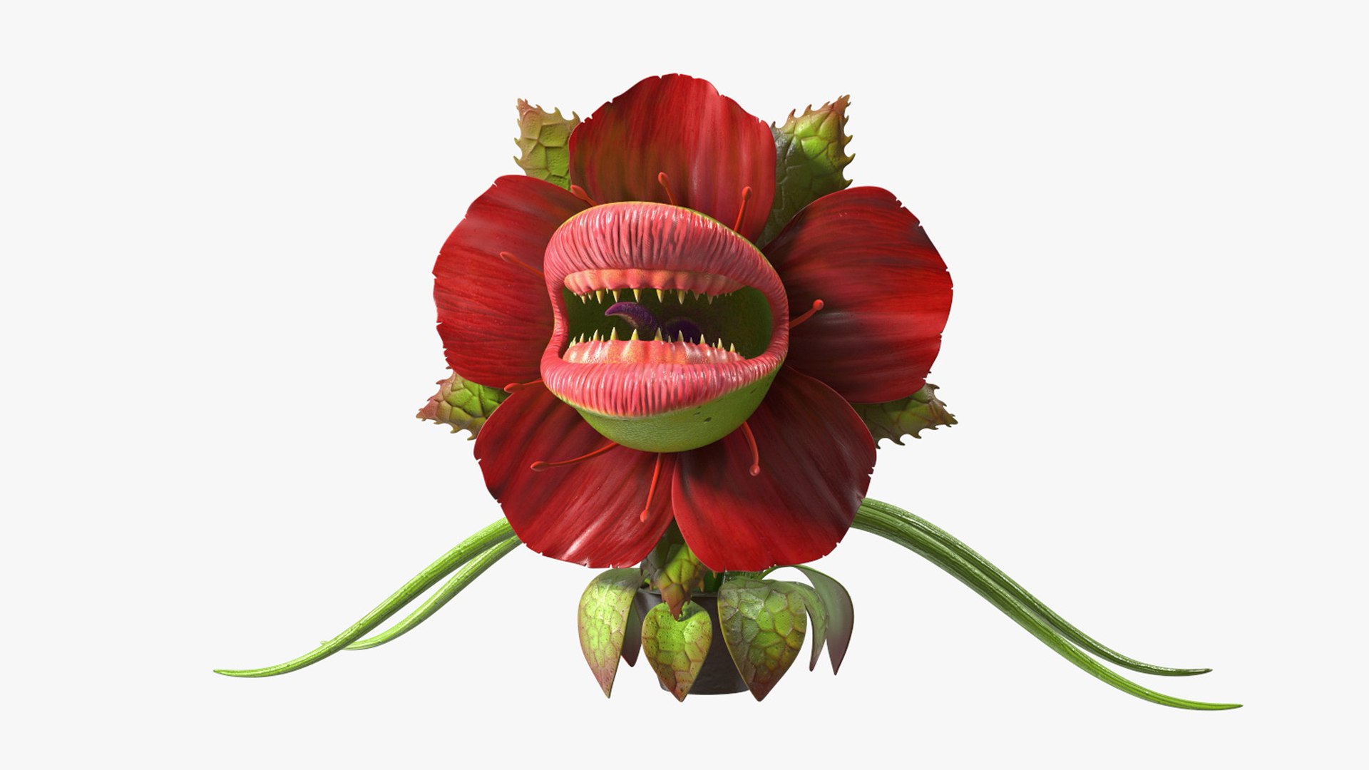 3D Halloween Monster Plant Rigged for Maya - TurboSquid 2049230