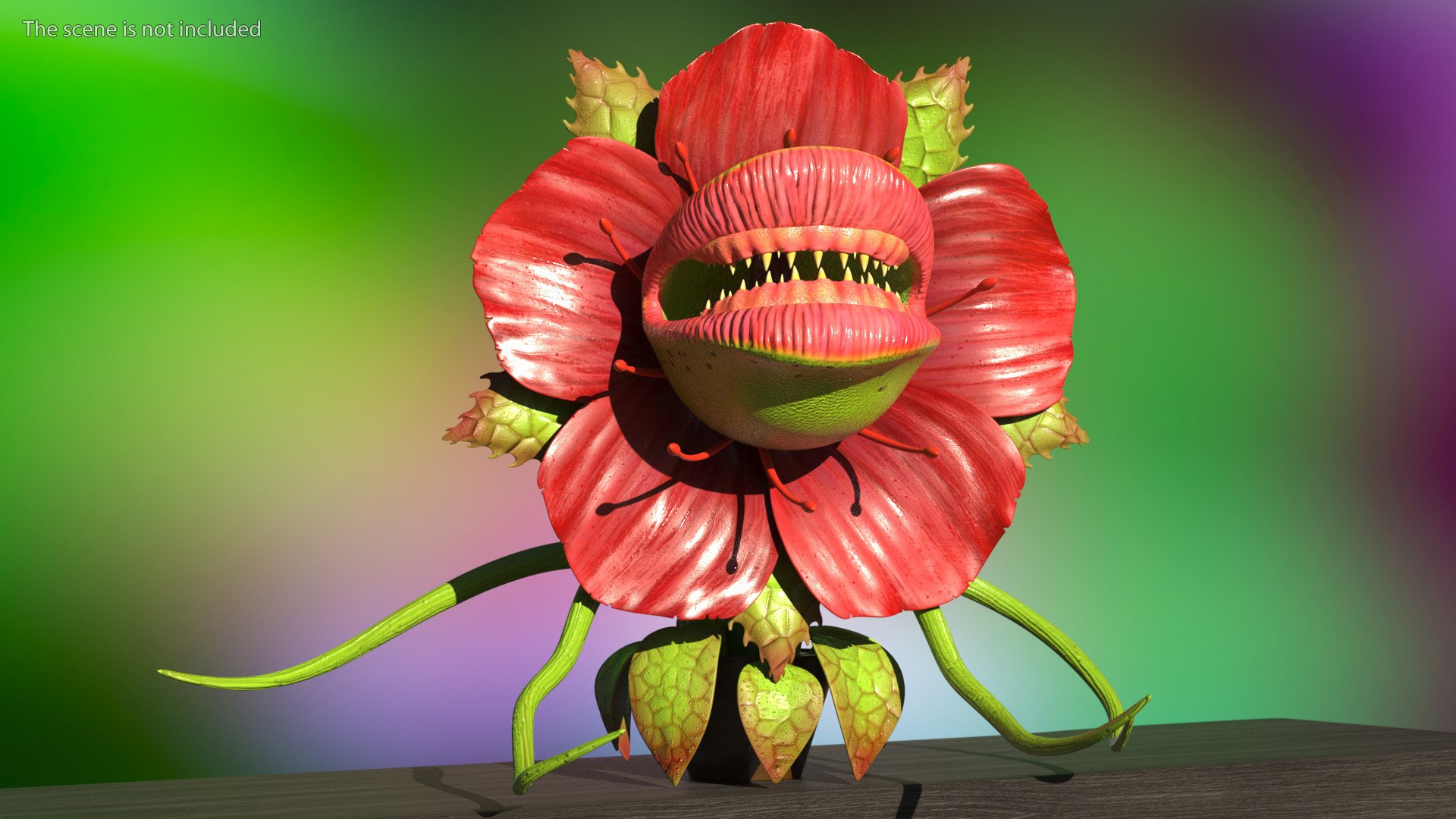 3D Halloween Monster Plant Rigged For Maya - TurboSquid 2049230