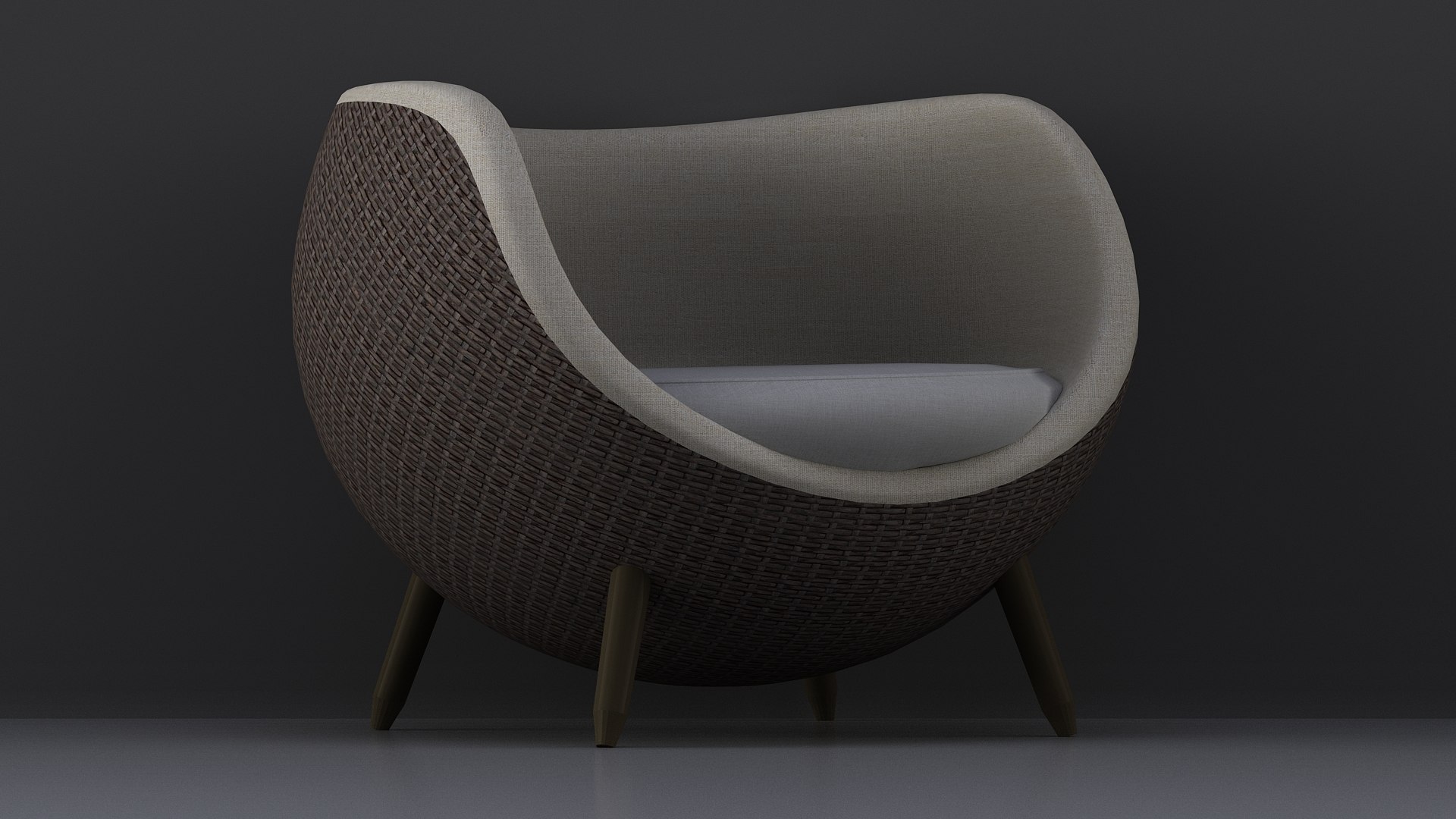 3D model Armchair round chair - TurboSquid 1814008