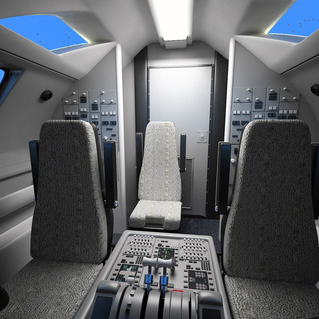 3d model aircraft cockpit scene