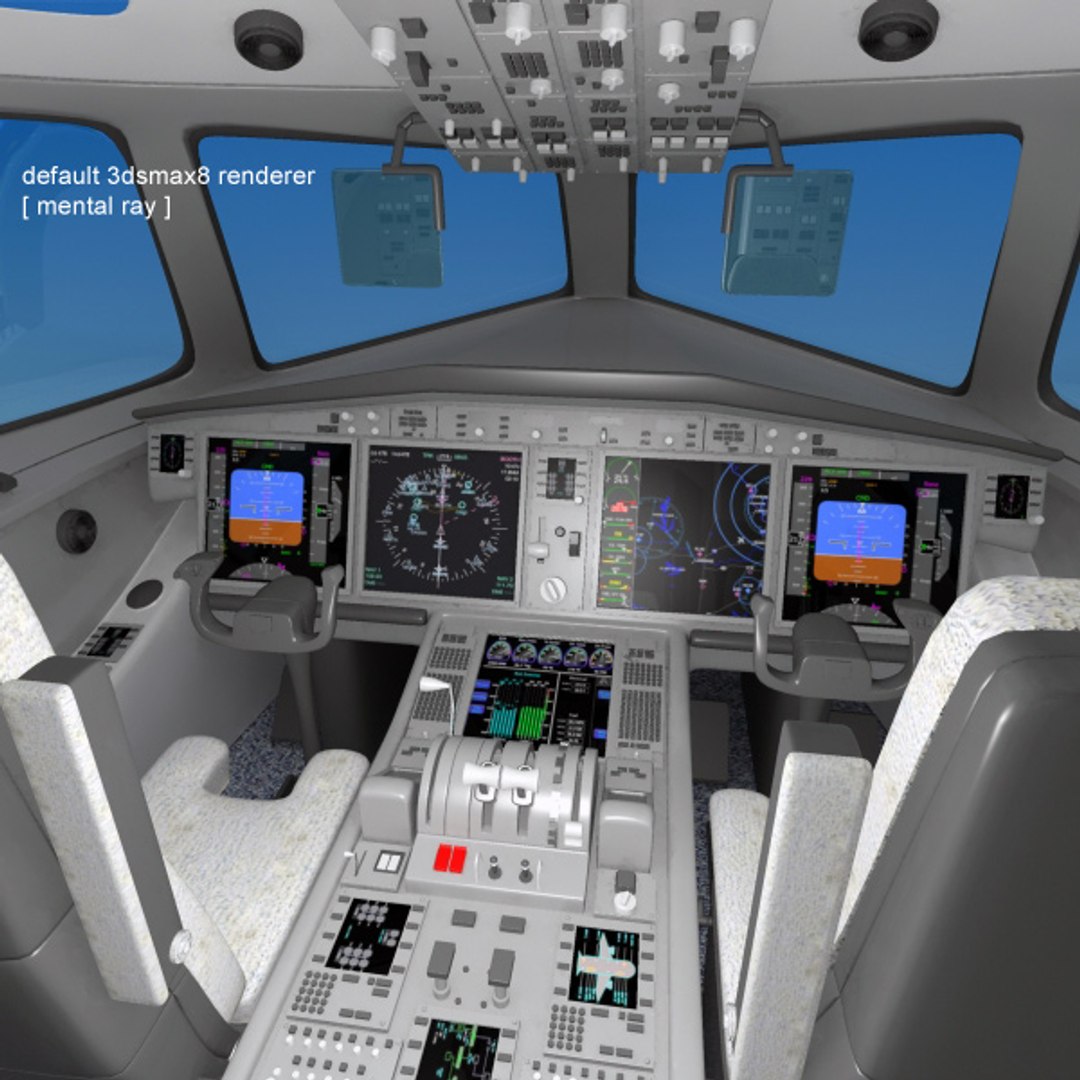 3d model aircraft cockpit scene