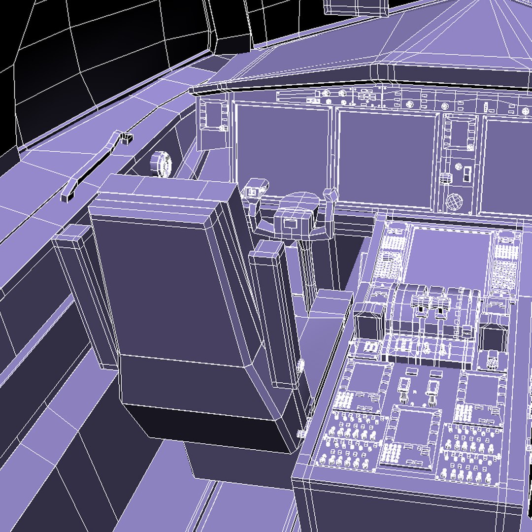 3d model aircraft cockpit scene