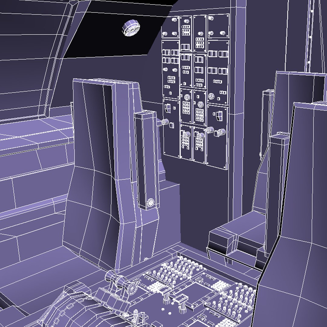 3d model aircraft cockpit scene