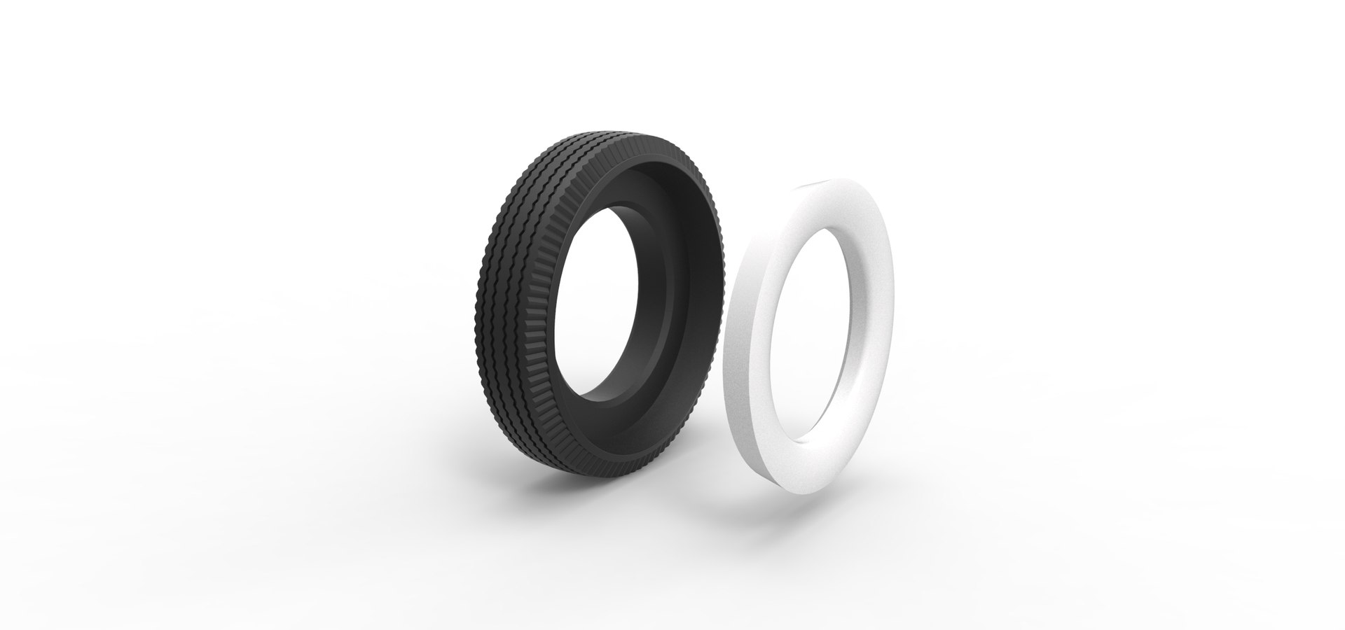 Diecast Whitewall Tire Scale 1 To 25 3D Model - TurboSquid 2016039