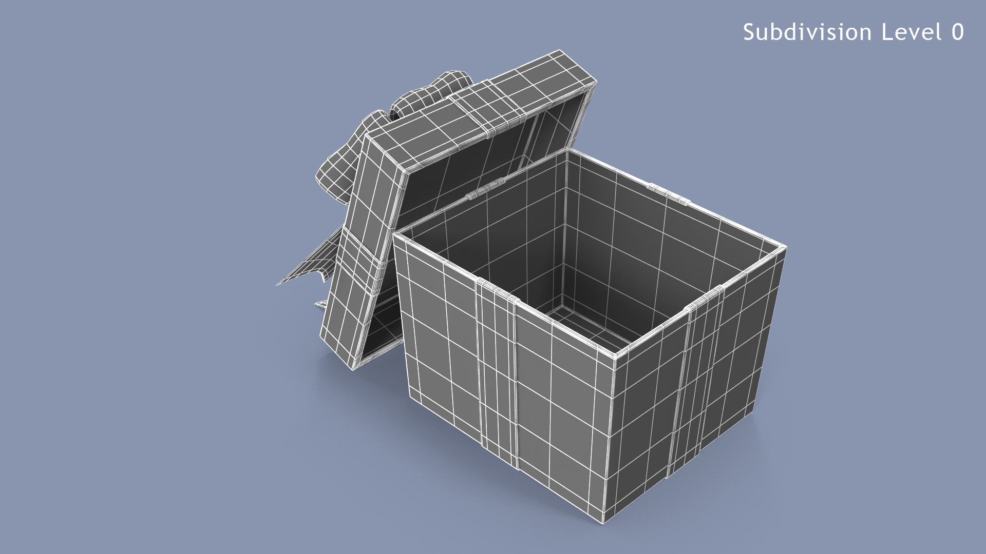 3D Gift Box Cube Purple Open Model - TurboSquid 1745811