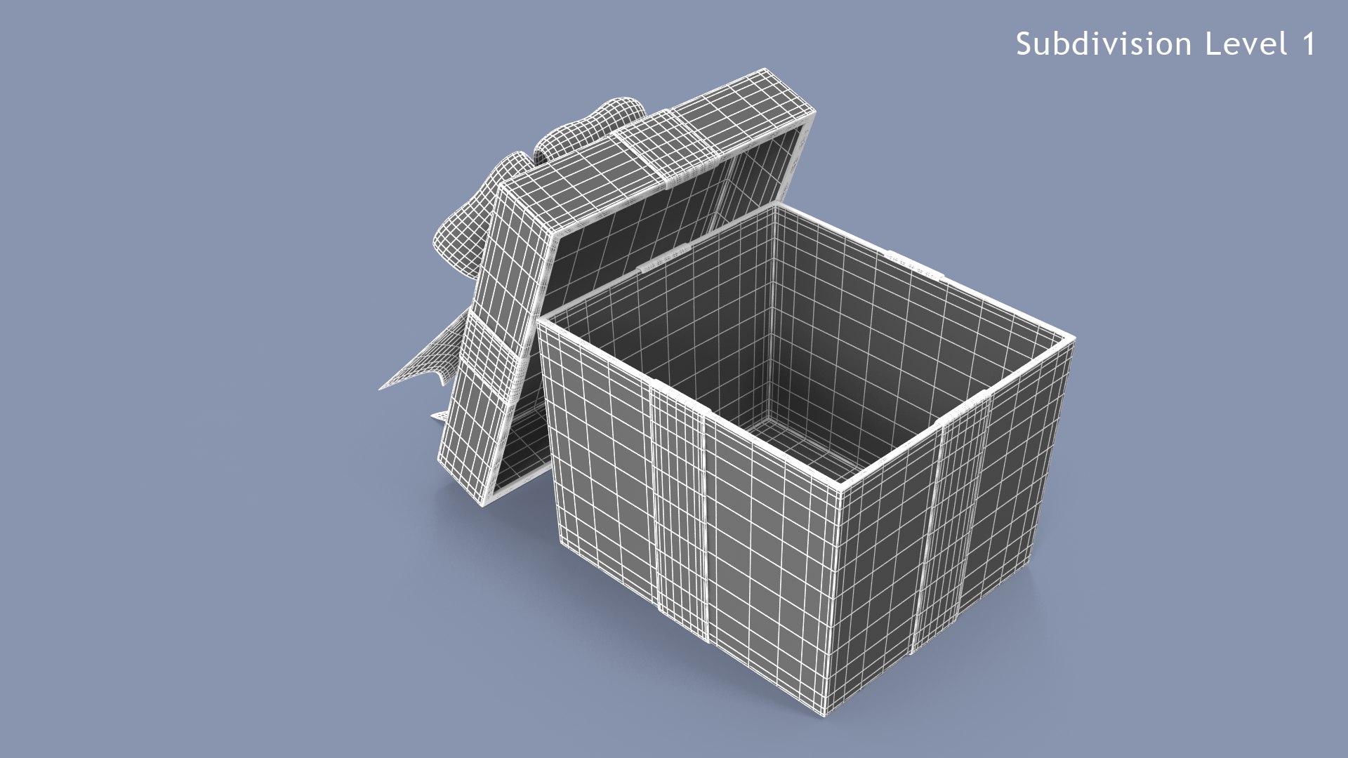 3D Gift Box Cube Purple Open Model - TurboSquid 1745811