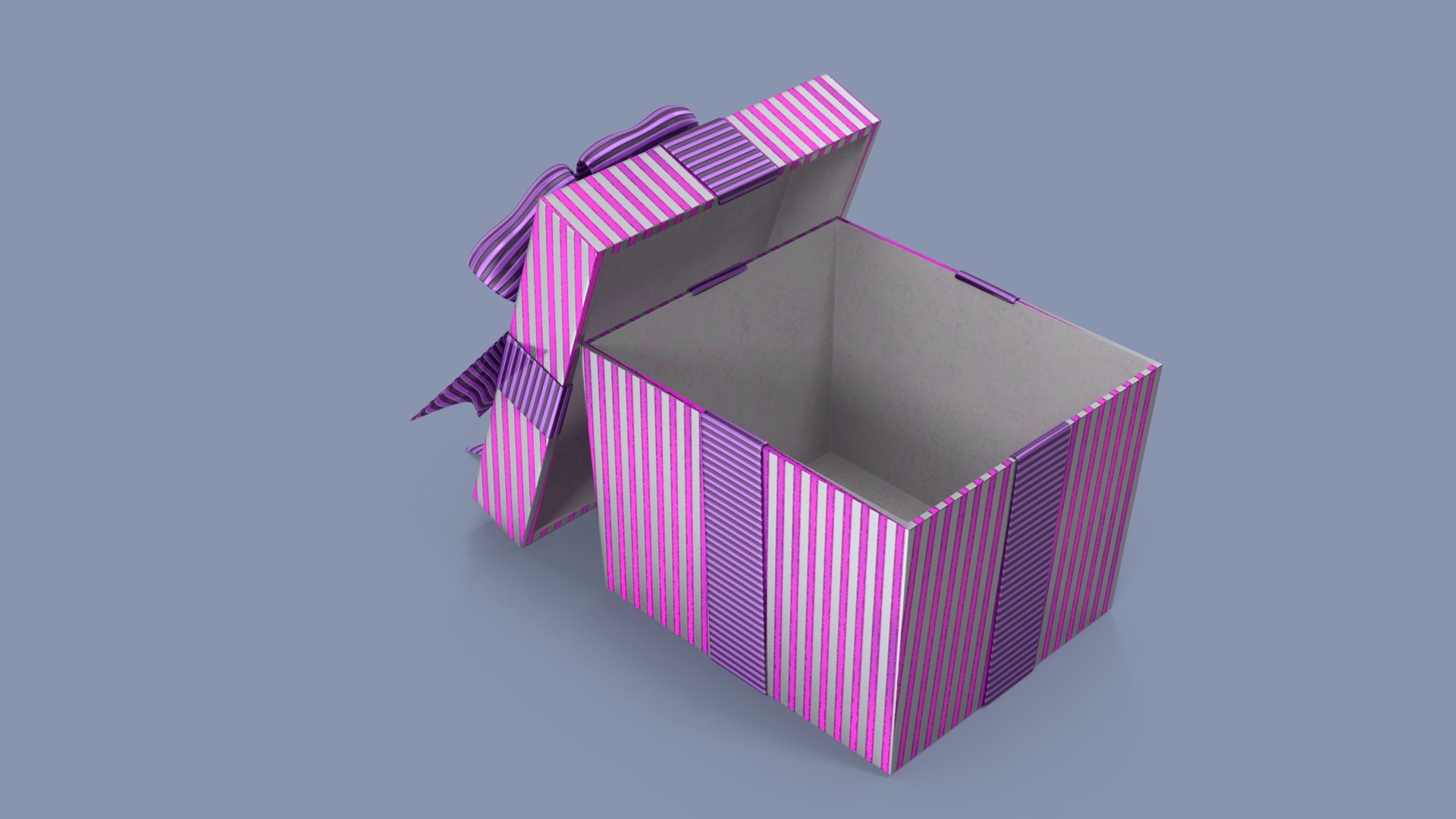3D Gift Box Cube Purple Open Model - TurboSquid 1745811
