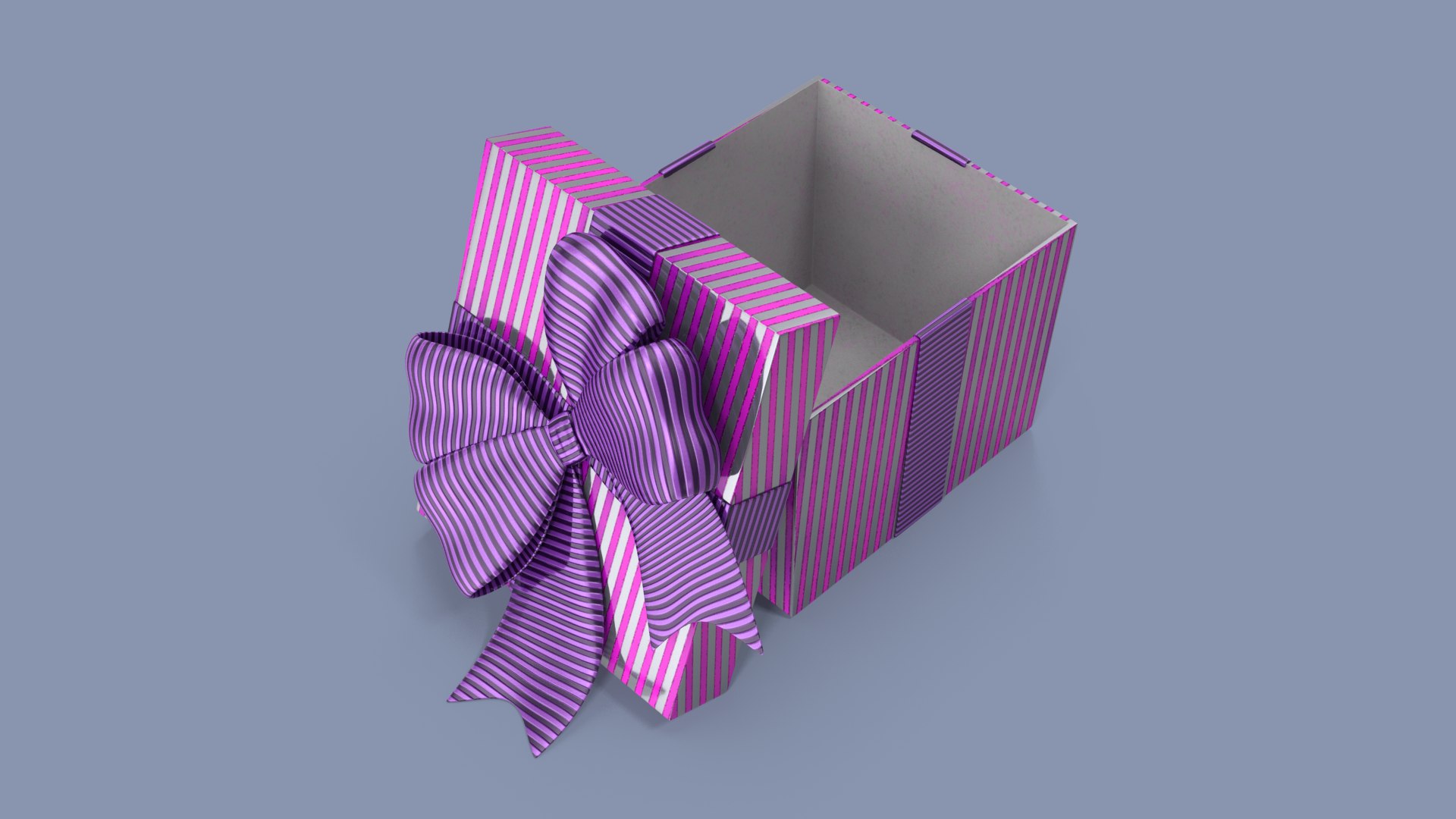 3D Gift Box Cube Purple Open Model - TurboSquid 1745811