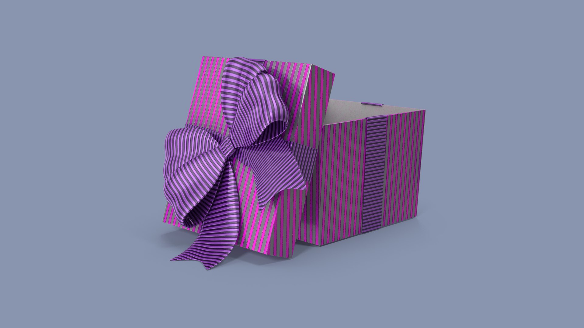 3D Gift Box Cube Purple Open Model - TurboSquid 1745811