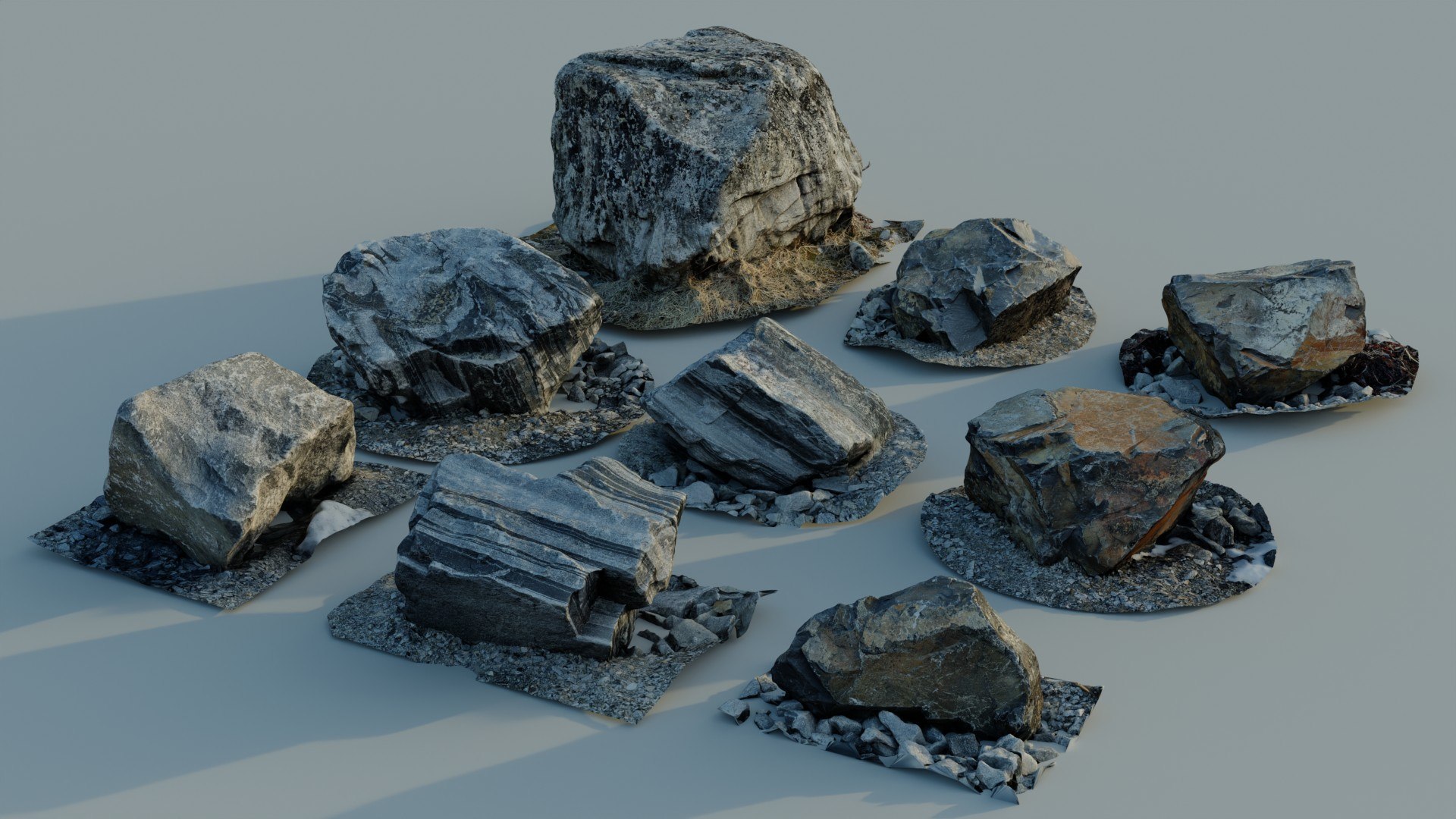 3D Model Simple Rock Pack - TurboSquid 2097825