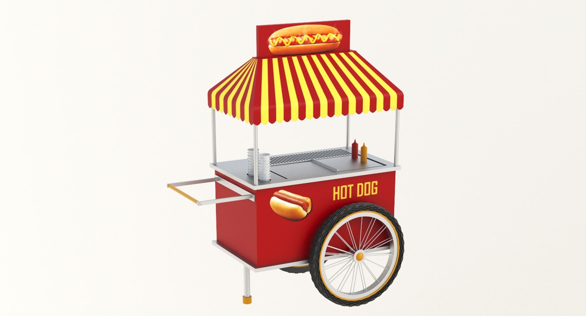 3D Hot Dog Cart Model - TurboSquid 1188160