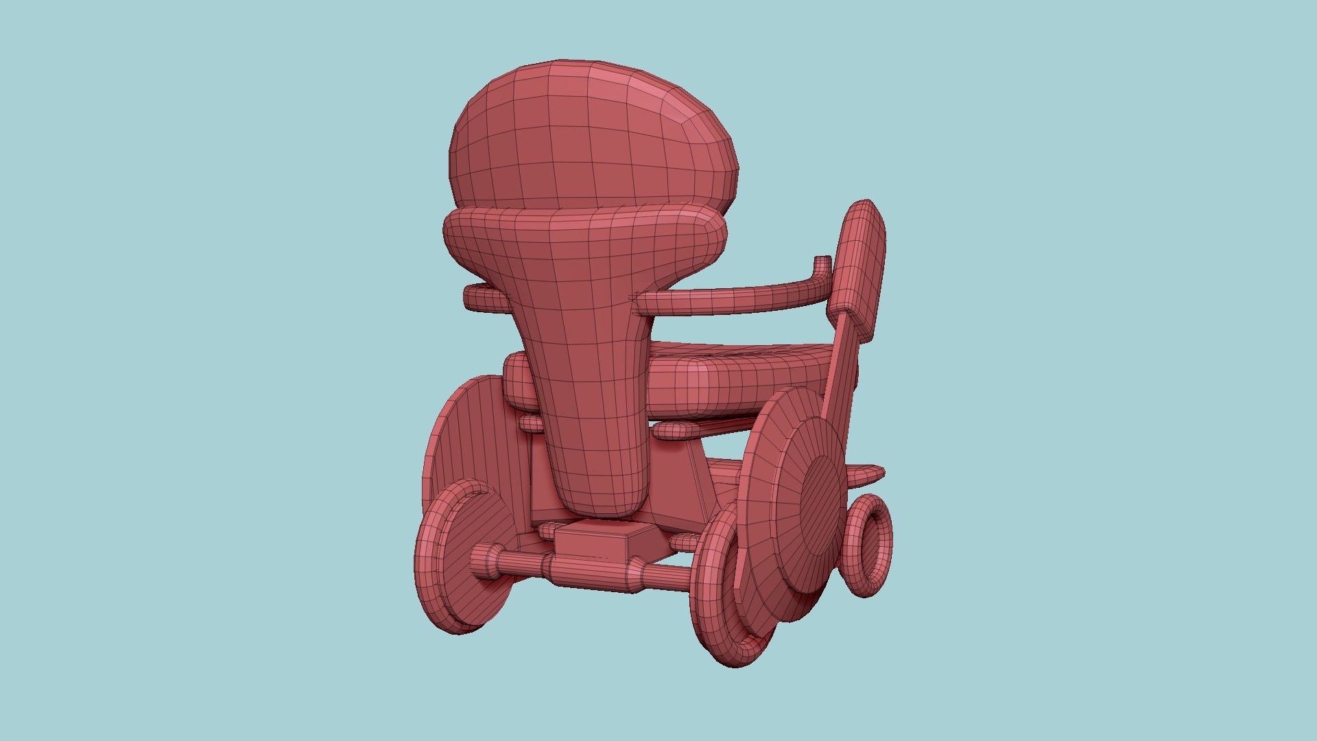 Tech Wheelchair B07 Black Red - Disability Character Design 3D Model ...