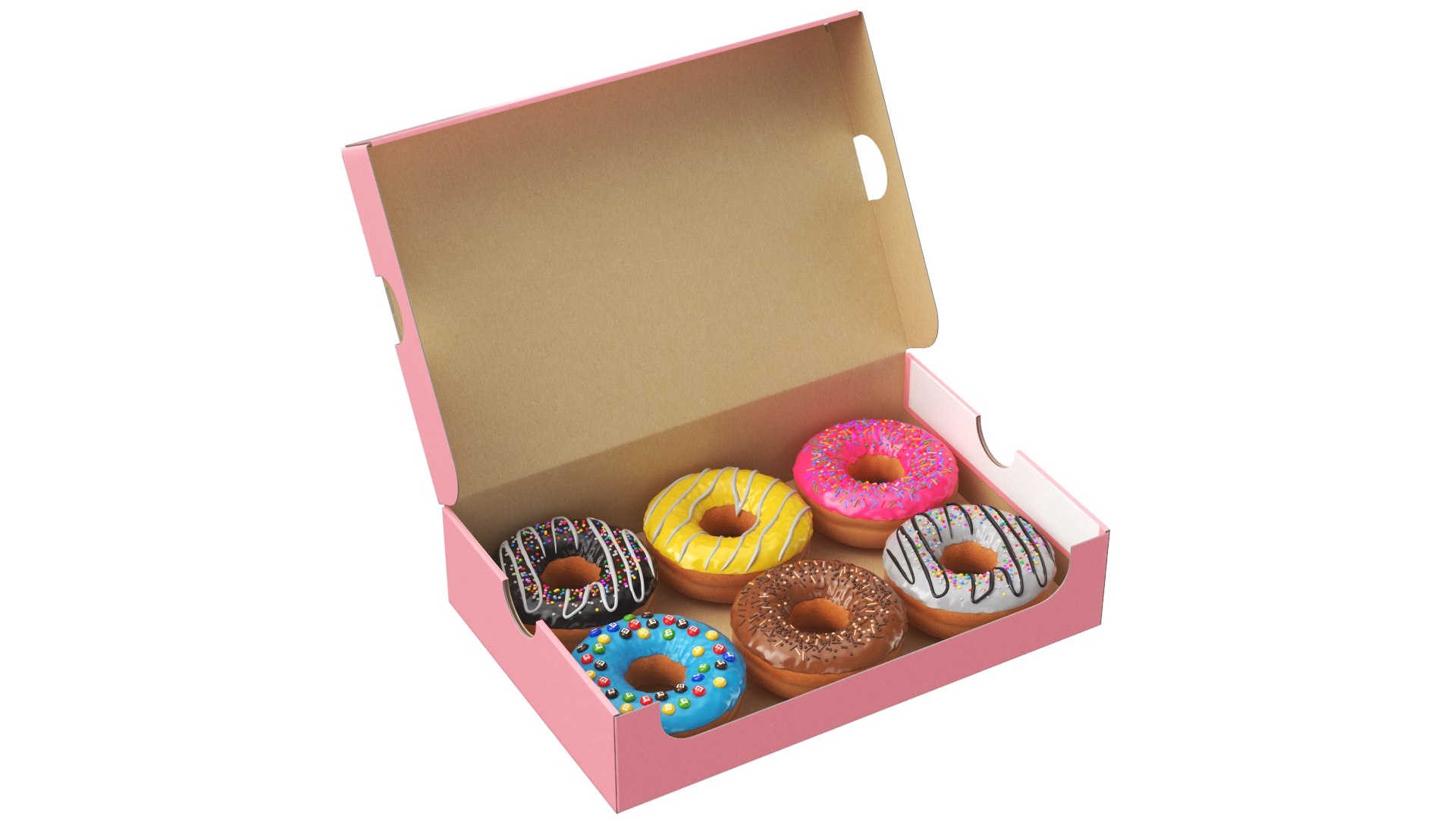 3D Detailed Donuts Box - TurboSquid 2219064