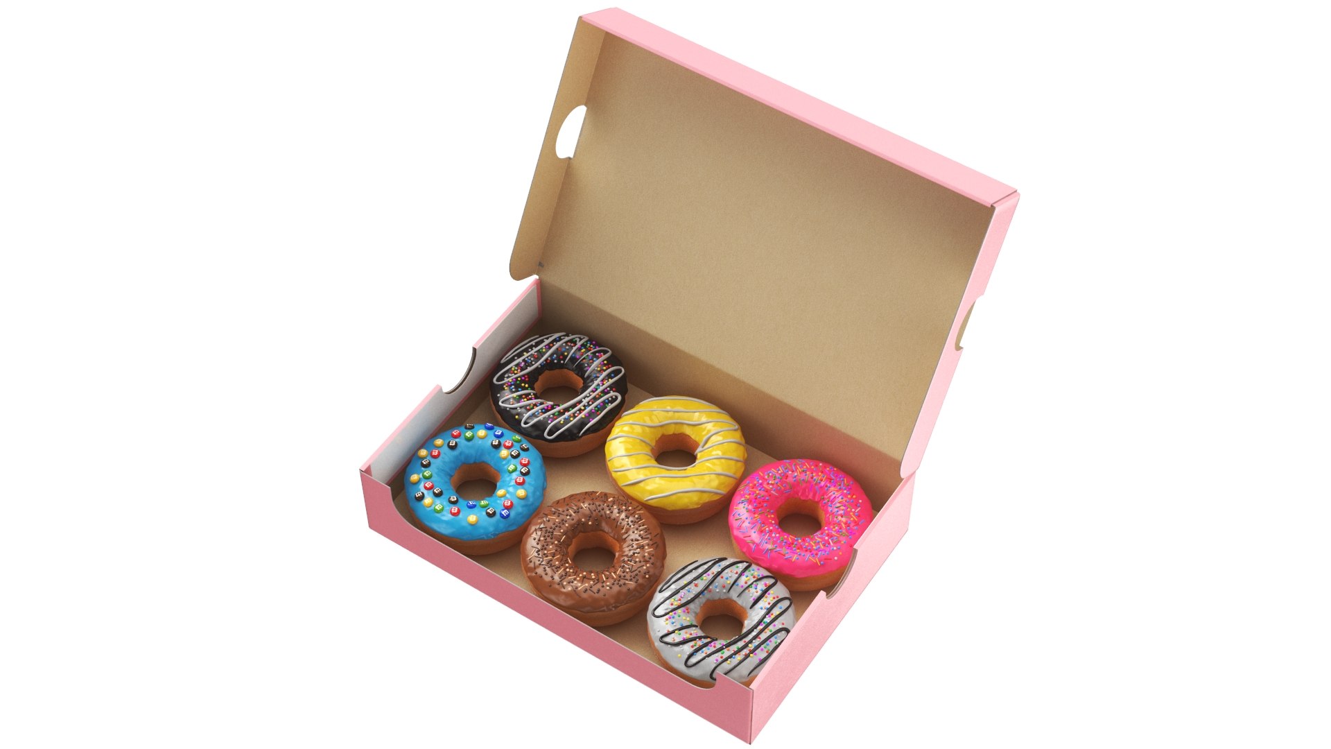 3D Detailed Donuts Box - TurboSquid 2219064