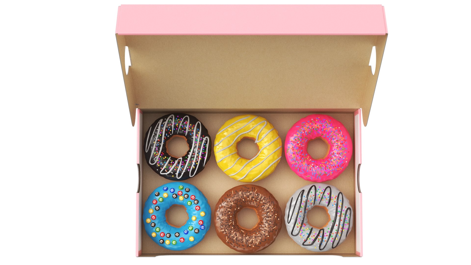 3D Detailed Donuts Box - TurboSquid 2219064