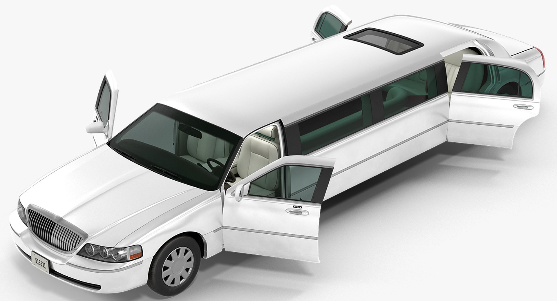 Stretch limousine generic white 3D model - TurboSquid 1422542