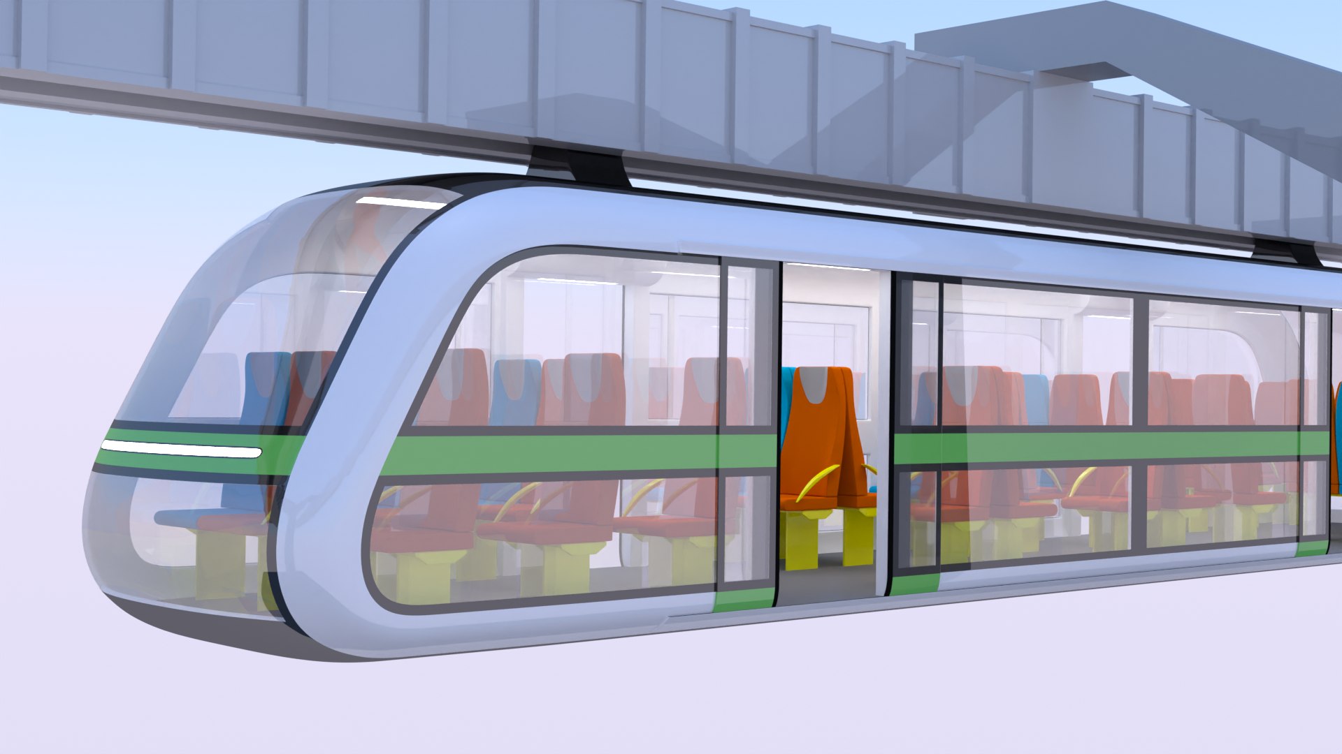 Elevated trains long and short 2024 model - TurboSquid 2178639