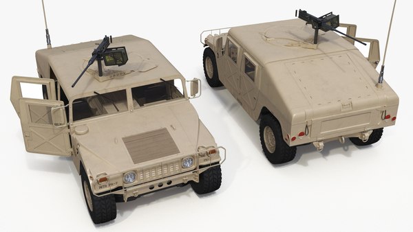 modelo 3d Humvee militar con ametralladora montada - TurboSquid 2307237