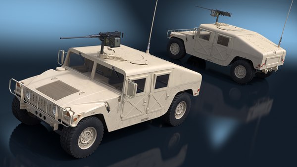 modelo 3d Humvee militar con ametralladora montada - TurboSquid 2307237