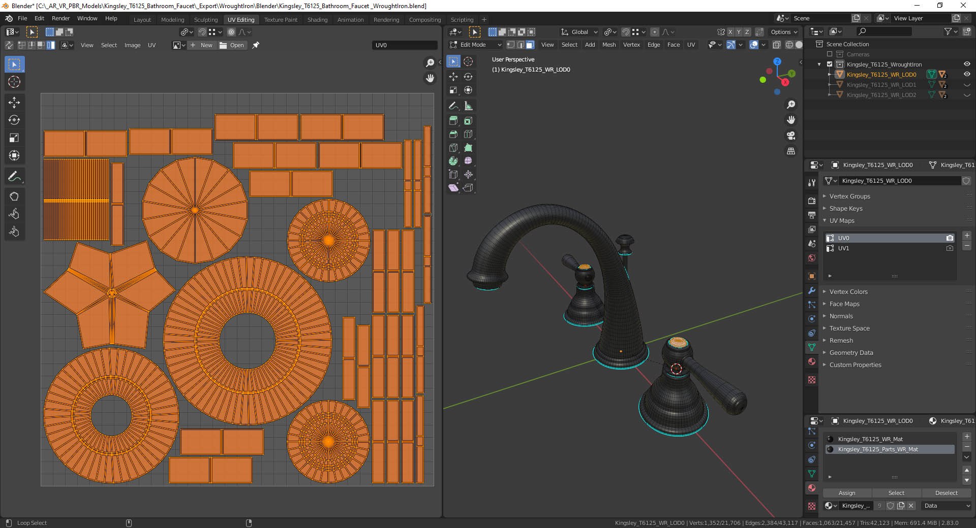 3D Model Moen Kingsley T6125 Two-handle - TurboSquid 1574826