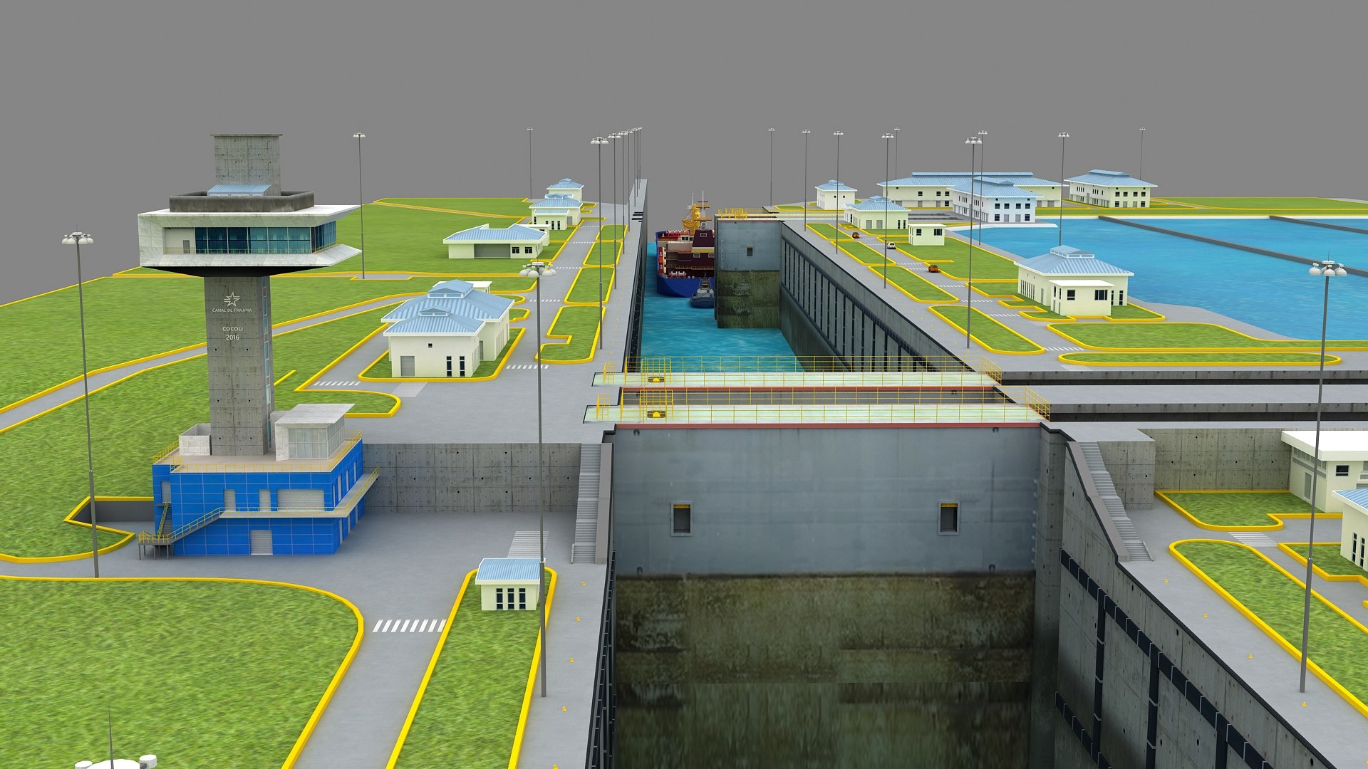 Cocoli Locks - Panama Canal 3D - TurboSquid 2340258