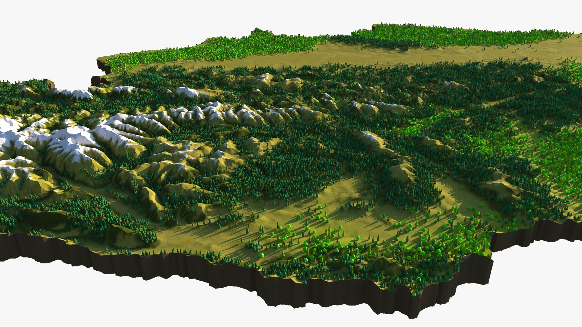 Cartoon Low Poly Alpine Land - Austria 3D Model - TurboSquid 2192929