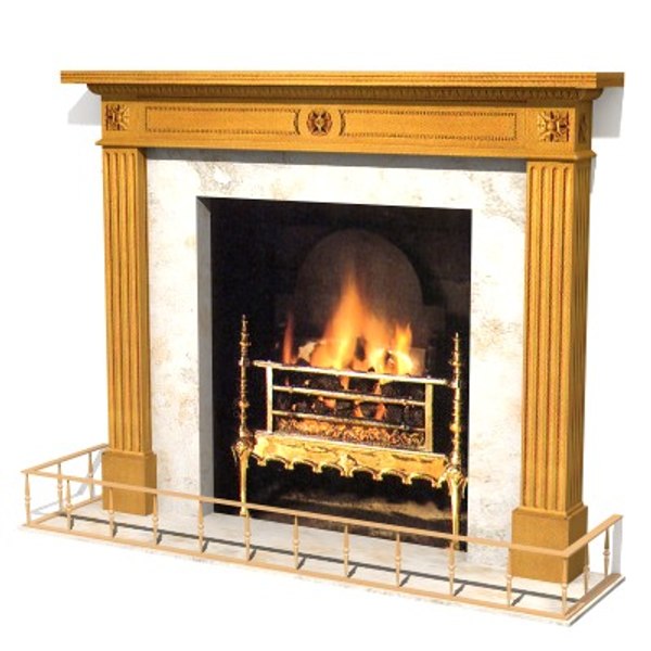 antique fireplace 3d max