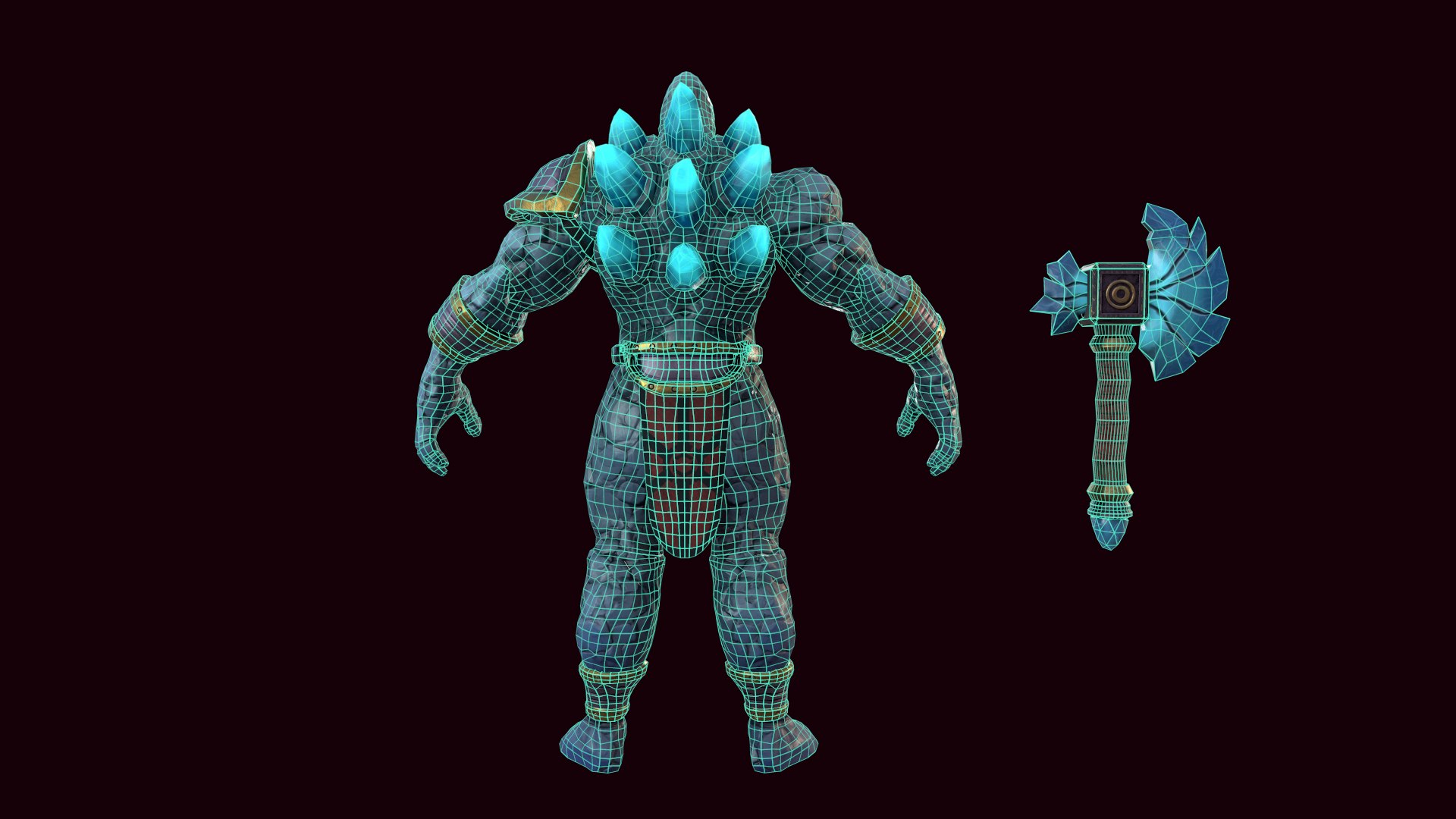 3D Crystal Golem - TurboSquid 1595115