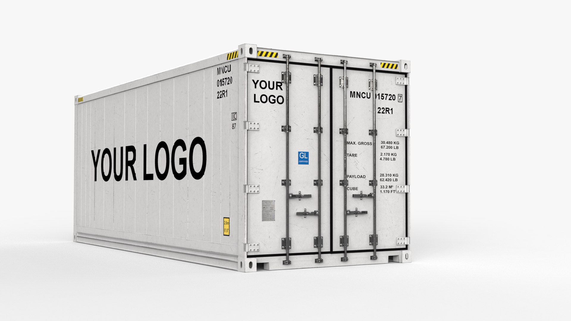 20feet GENERIC Container Reefer CARRIER- PSD Edit Model - TurboSquid ...