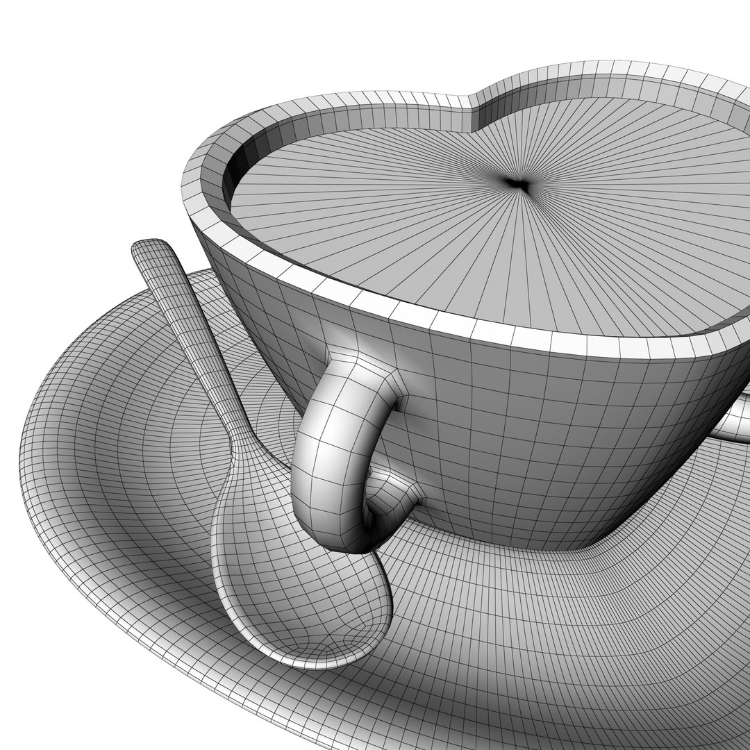 3dsmax cup heart tea