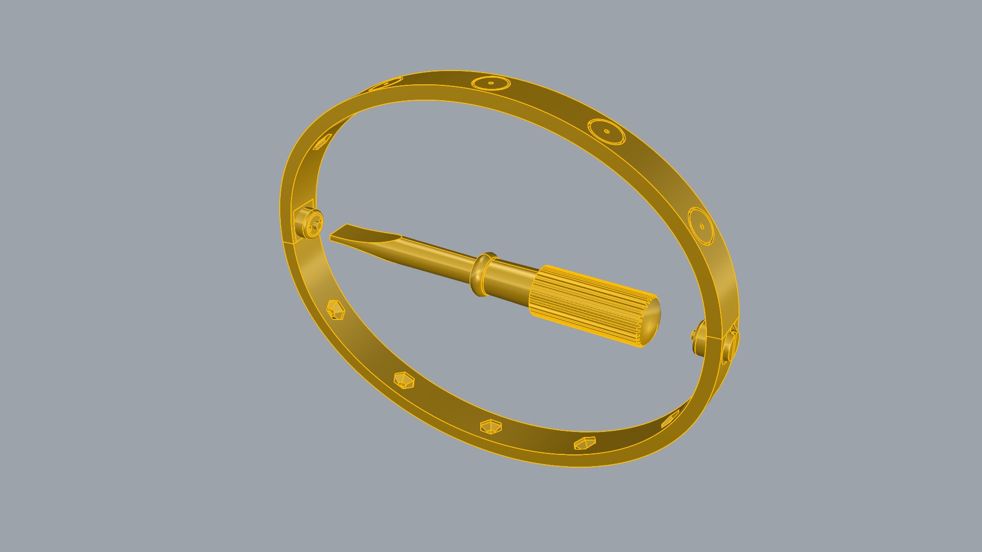 3D Model Two-Part Bracelet With Screws JDBCo - TurboSquid 2342880