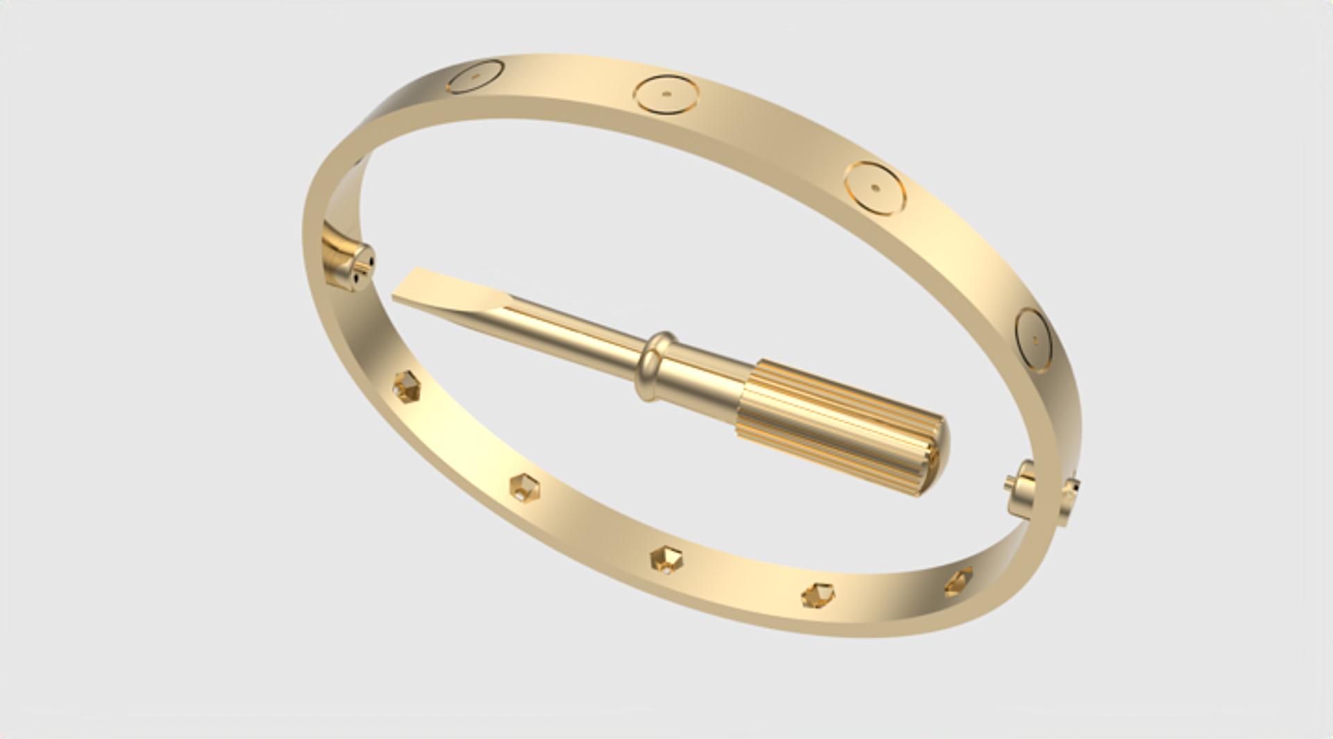 3D Model Two-Part Bracelet With Screws JDBCo - TurboSquid 2342880