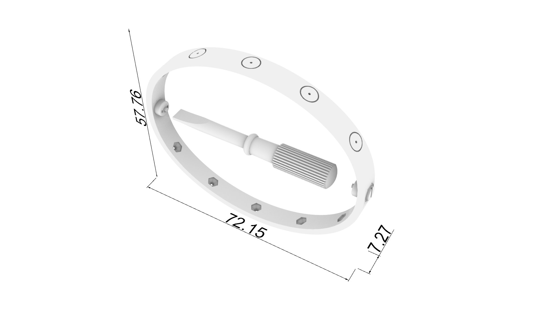 3D Model Two-Part Bracelet With Screws JDBCo - TurboSquid 2342880
